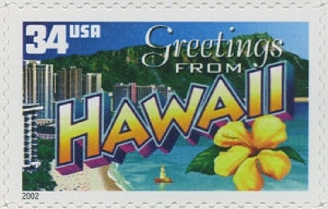 4x HAWAII Greetings Aloha Honolulu Maui Hilo Kona Oahu 2002 34c Unused ...