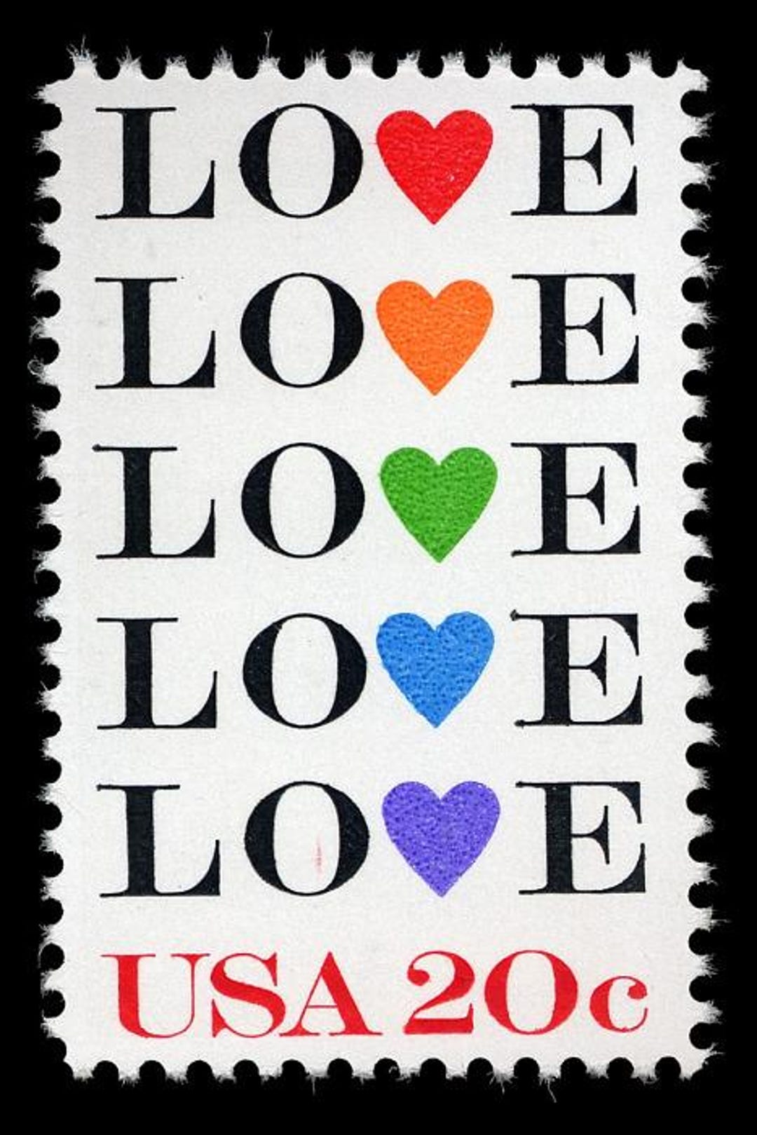 10x LOVE Hearts 1984 20c Postage Stamp Free Shipping! Wedding ...