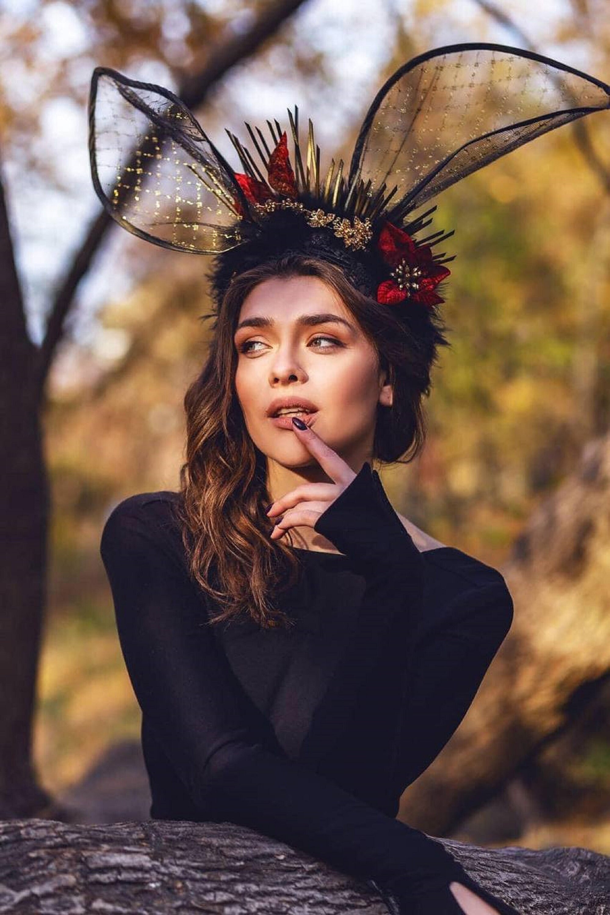 Ears Crown, Crown romantic Ears, Black Ears, Ears Headdress, Headpiece ...