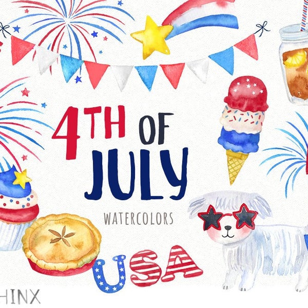 4th of July Clipart - Etsy