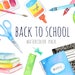 Watercolor Back to School Clipart | School Supplies Clipart - Crayons ...
