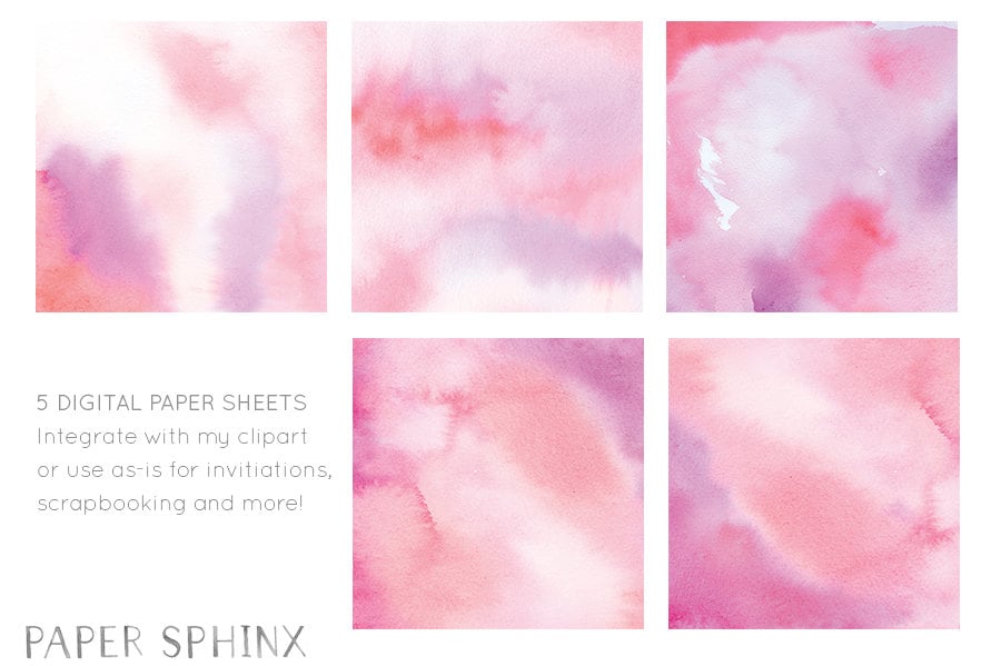 Pink Hues Watercolor Digital Paper | Printable Digital Backgrounds ...