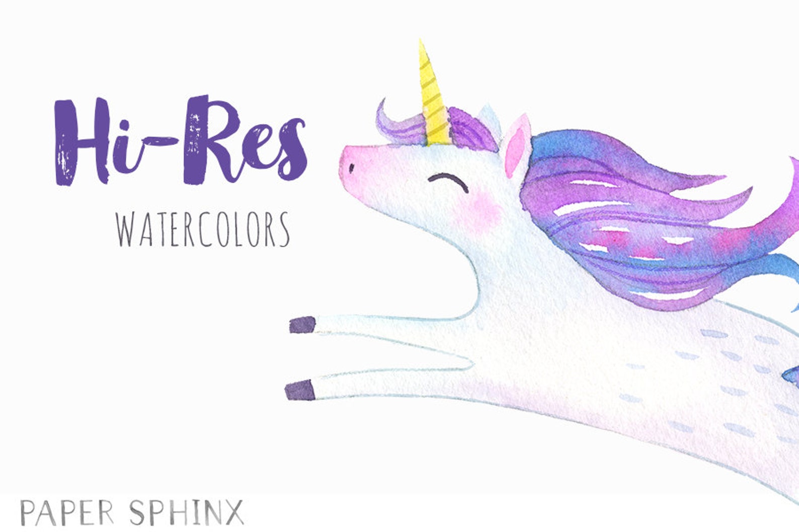 Watercolor Unicorn Clipart | Rainbow Unicorns - Magical Fairytale ...
