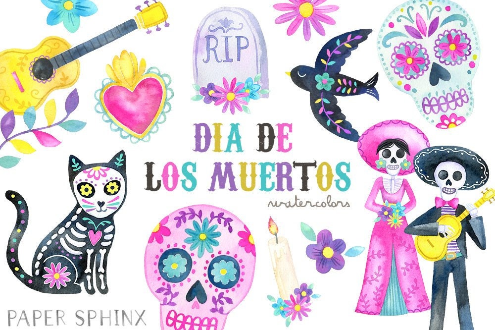 Dia De Los Muertos Wedding Clipart