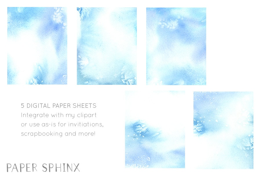 Blue Soothing Sea Digital Watercolor Paper Printable | Etsy