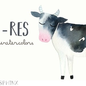 Watercolor Farm Animals Clipart | Farm Clip Art - Cow, Horse, Duck ...