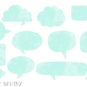Watercolor Speech Bubbles Clipart | Comic Speech and Thought Bubbles ...