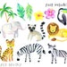 Safari Animals Clipart | Watercolor Jungle Animals Clipart - Safari ...