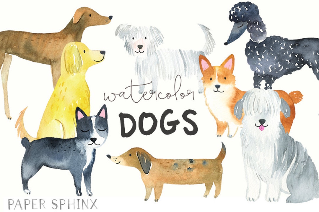 Watercolor Dogs Clipart | Pets Clip Art - Watercolor Animals - Puppies ...