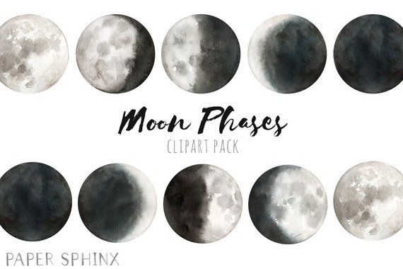 8 Moon Phases Clip Art