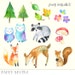Watercolor Woodland Animals Clipart | Forest Animals Clip Art - Baby ...