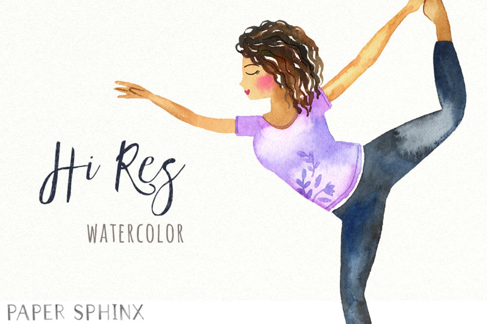 Watercolor Yoga Clipart Zen Fitness Graphics With Yoga Poses, Workout ...