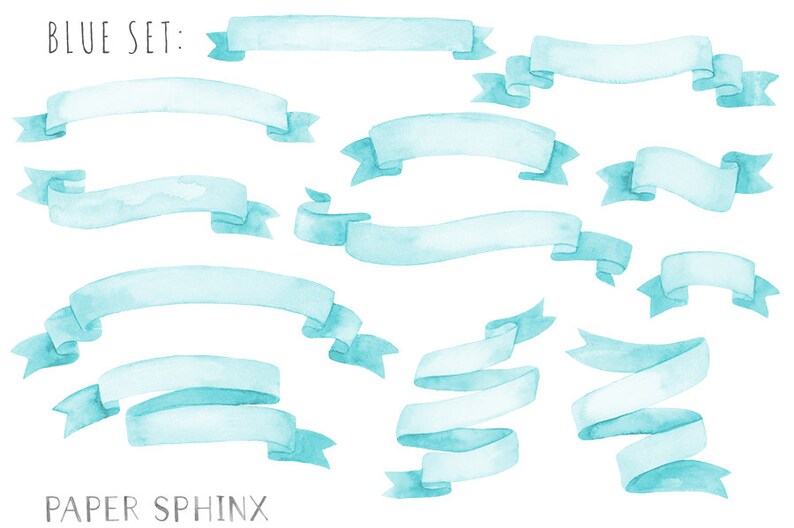 Watercolor Banners Clipart | Ribbon Graphics - Party Banners - Birthday ...