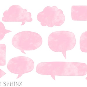 Watercolor Speech Bubbles Clipart | Comic Speech and Thought Bubbles ...