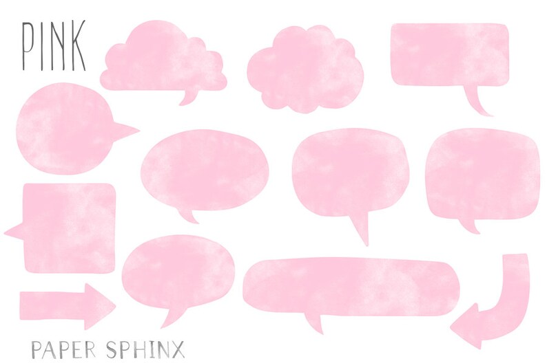 Watercolor Speech Bubbles Clipart | Comic Speech and Thought Bubbles ...