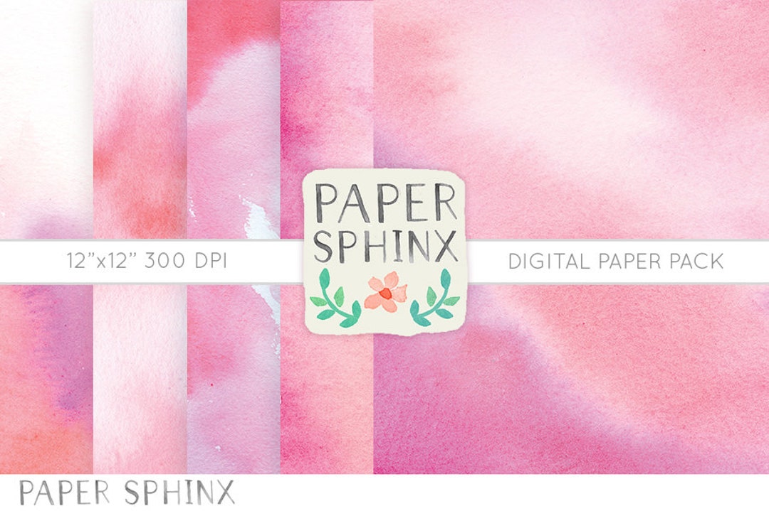 Pink Hues Watercolor Digital Paper | Printable Digital Backgrounds ...