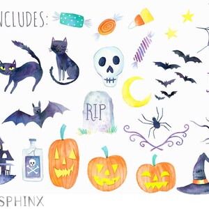 Watercolor Halloween Clipart | Spooky Halloween Party Clip Art ...