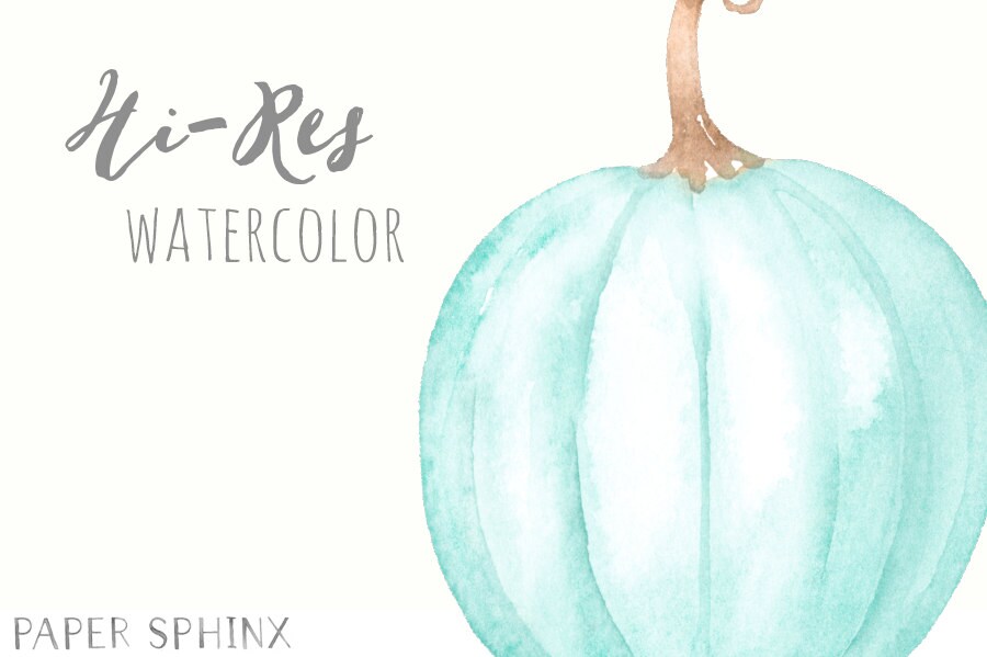 Pastel Pumpkins Clipart Watercolor Pumpkin and Leaves Fall - Etsy