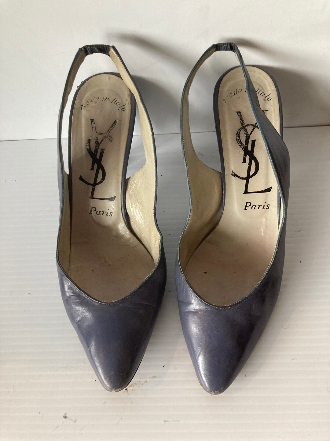 Vintage Yves Saint Laurent Vintage 90s High Heel Pumps- Leather With ...