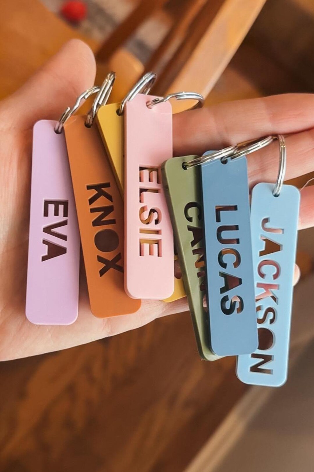Acrylic Keychain Name Tags - Etsy