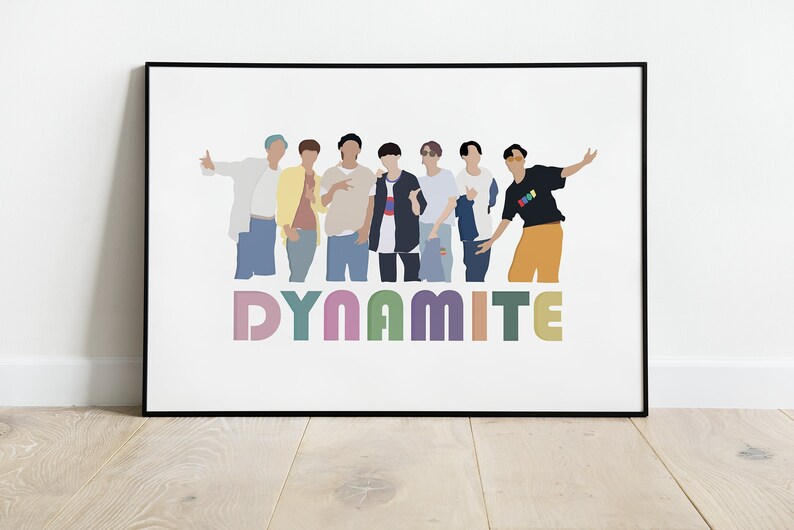 BTS Poster Dynamite Outline Printable Wall Decor Pop Music Kpop ...