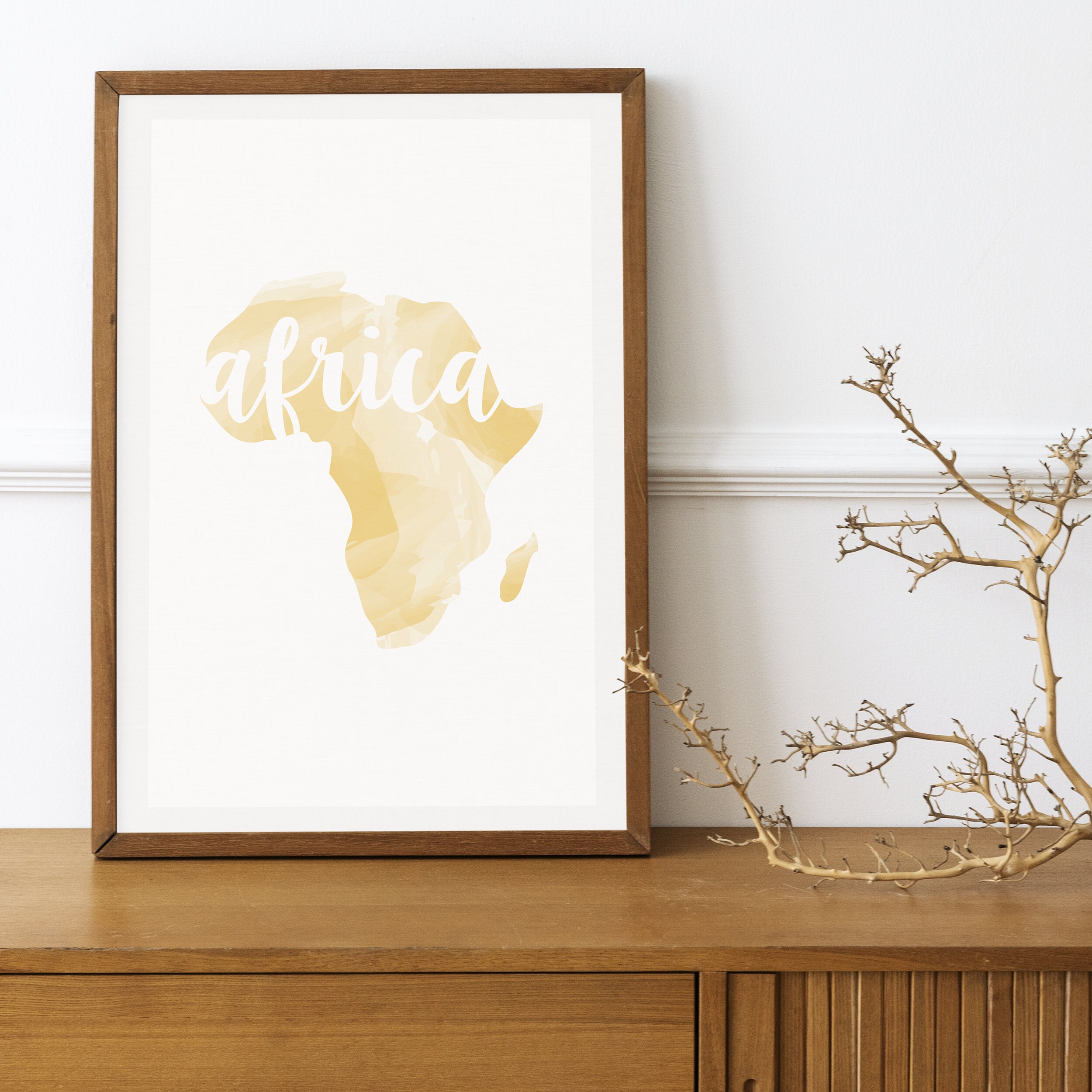 AFRICA Map Wall Art Digital Download African Continent Watercolor ...