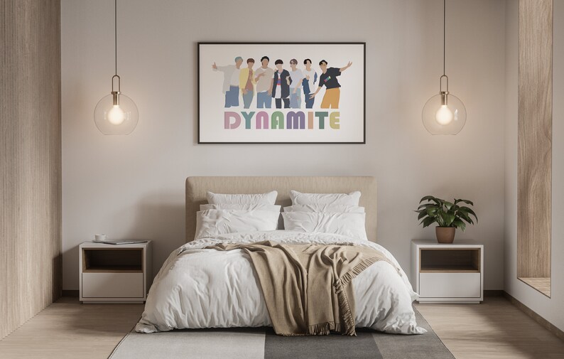 BTS Poster Dynamite Outline Printable Wall Decor Pop Music Kpop ...