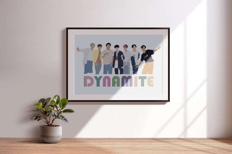 BTS Poster Dynamite Outline Printable Wall Decor Pop Music Kpop ...