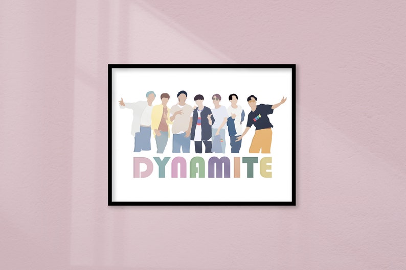 BTS Poster Dynamite Outline Printable Wall Decor Pop Music Kpop ...