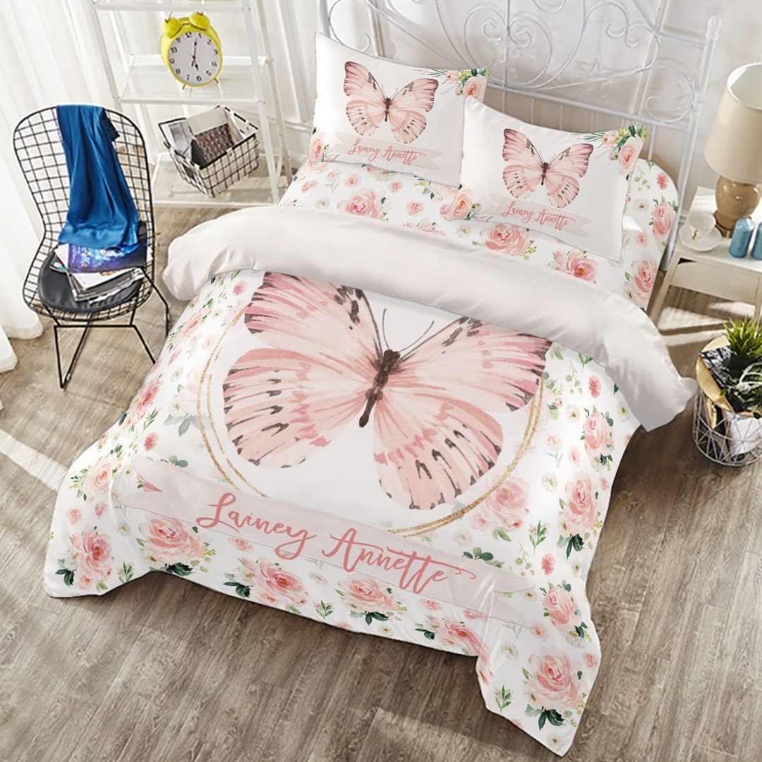 Butterfly Comforter Personalized - Duvet Covers Girl - Butterflies ...