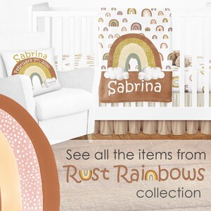 Rainbows Crib Sheet,rust Rainbow Nursery Bedding,gender Neutral Crib ...