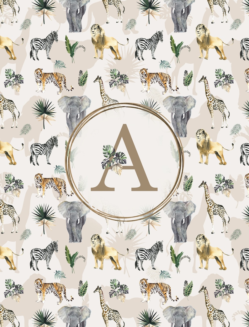 Safari Animals Duvet Cover Elephant Giraffe Lion Personalized - Etsy