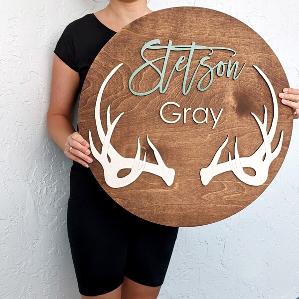 Personalize Name Sign Antler - Etsy