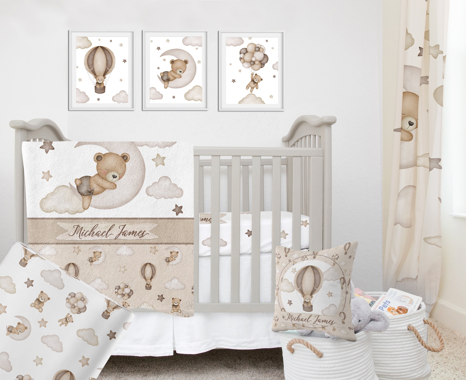 Teddy Bear Nursery Print Nursery Wall Art Teddy Bear Nursery - Etsy