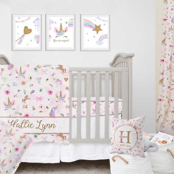Unicorn Crib Bedding - Etsy