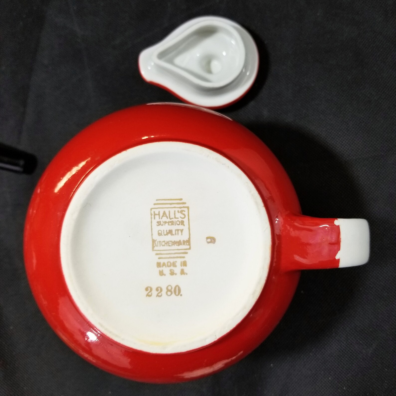 Halls China Sani-grid Pert Chinese Red Set: Teapot Salt & - Etsy