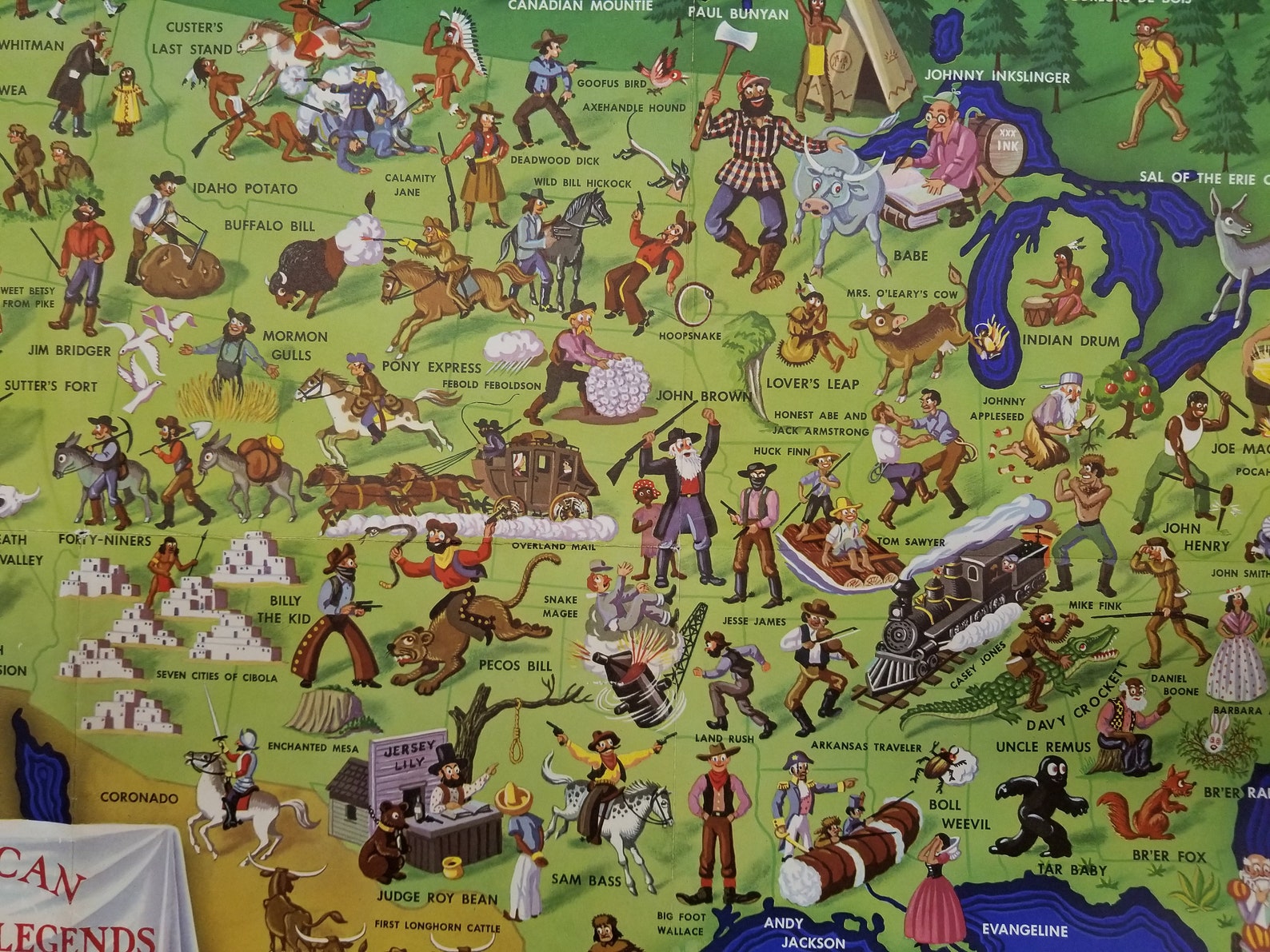 Vintage American Map Large 1950 Color School Poster American - Etsy