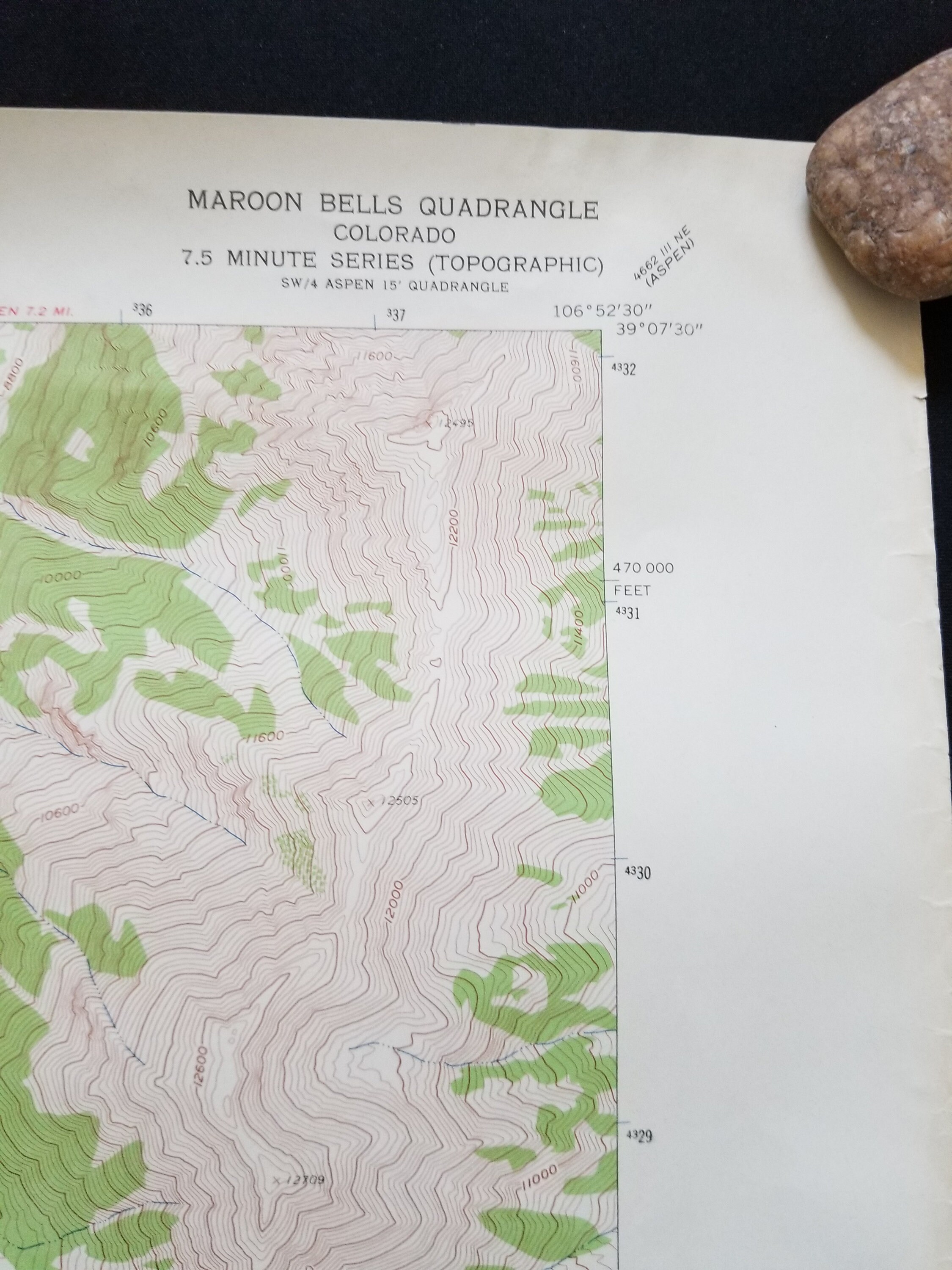 Vintage MAROON BELLS Topographic Map. Retro Colorado Topo Map - Etsy