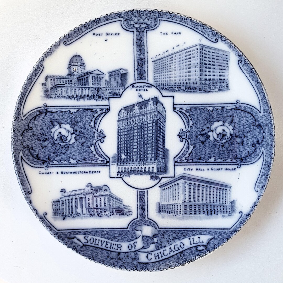 Vintage 1922 Chicago Landmarks Souvenir Plate - Rare Collectible in ...