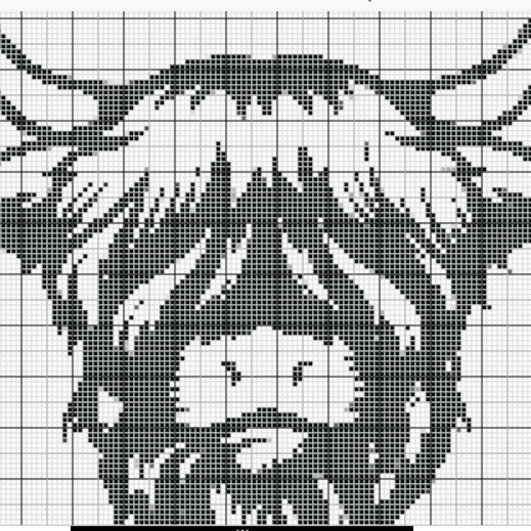 Highland Cow Single Crochet or C2C Graph - Highland Cow Crochet Graph ...