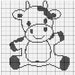 Set of 5 Cow Graphs - Single Crochet or C2C Graph - Cow Crochet Graphs ...