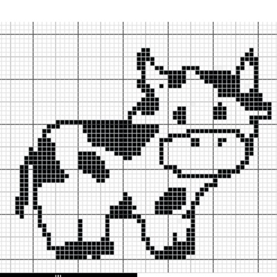 Cow Single Crochet or C2C Graph Cow Crochet Graph PDF - Etsy