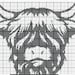 Set of 4 Highland Cow Graphs - Single Crochet or C2C Graph - Highland ...