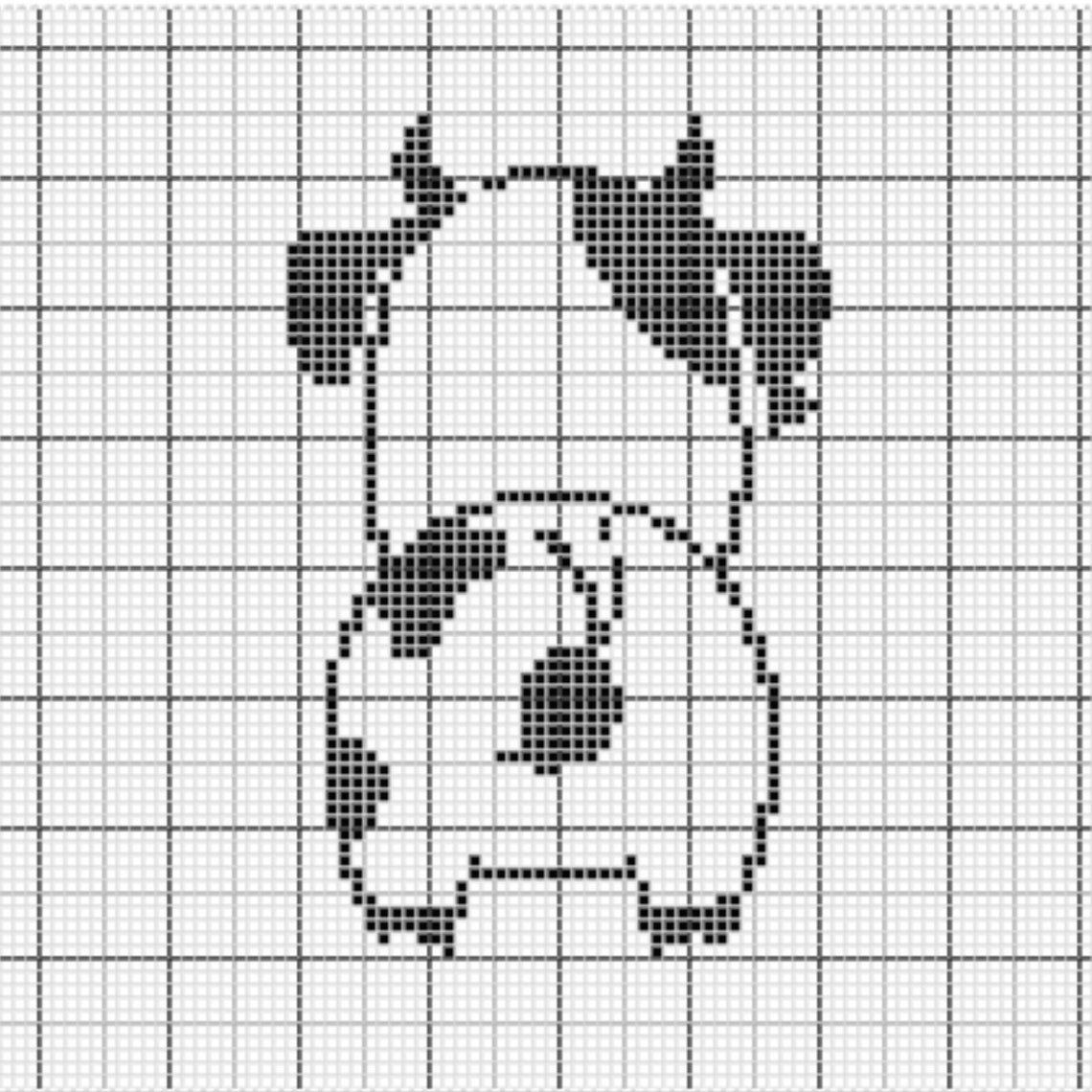 Set of 5 Cow Graphs - Single Crochet or C2C Graph - Cow Crochet Graphs ...