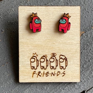 Among Us Earrings, Among Us Studs, Among Us Crown Eco Friendly Earrings ...