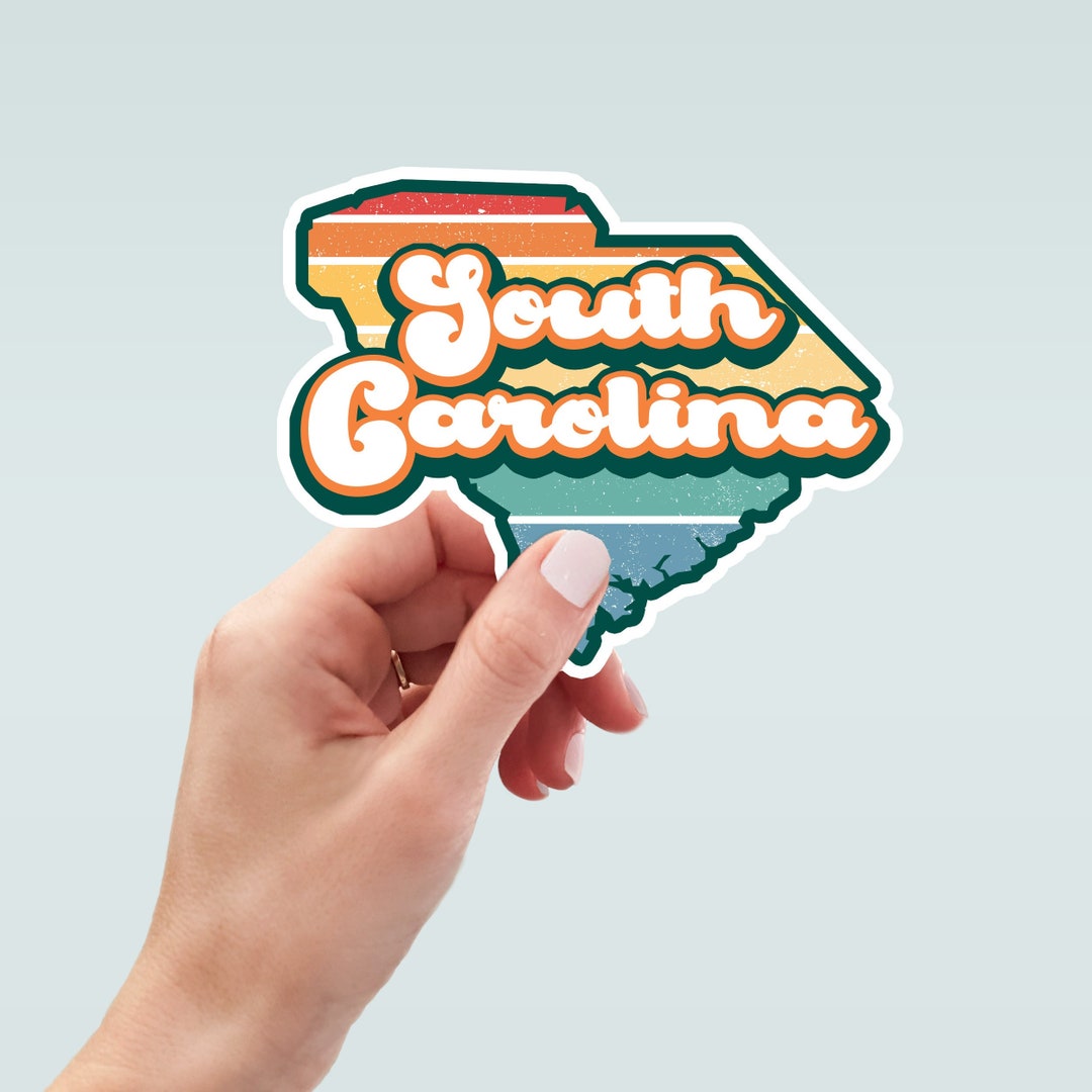South Carolina State Sticker, South Carolina Souvenir, Retro State ...