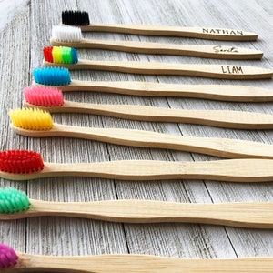 Custom Bamboo Toothbrush, Eco Friendly, Wood Toothbrush, Healthy Gift ...