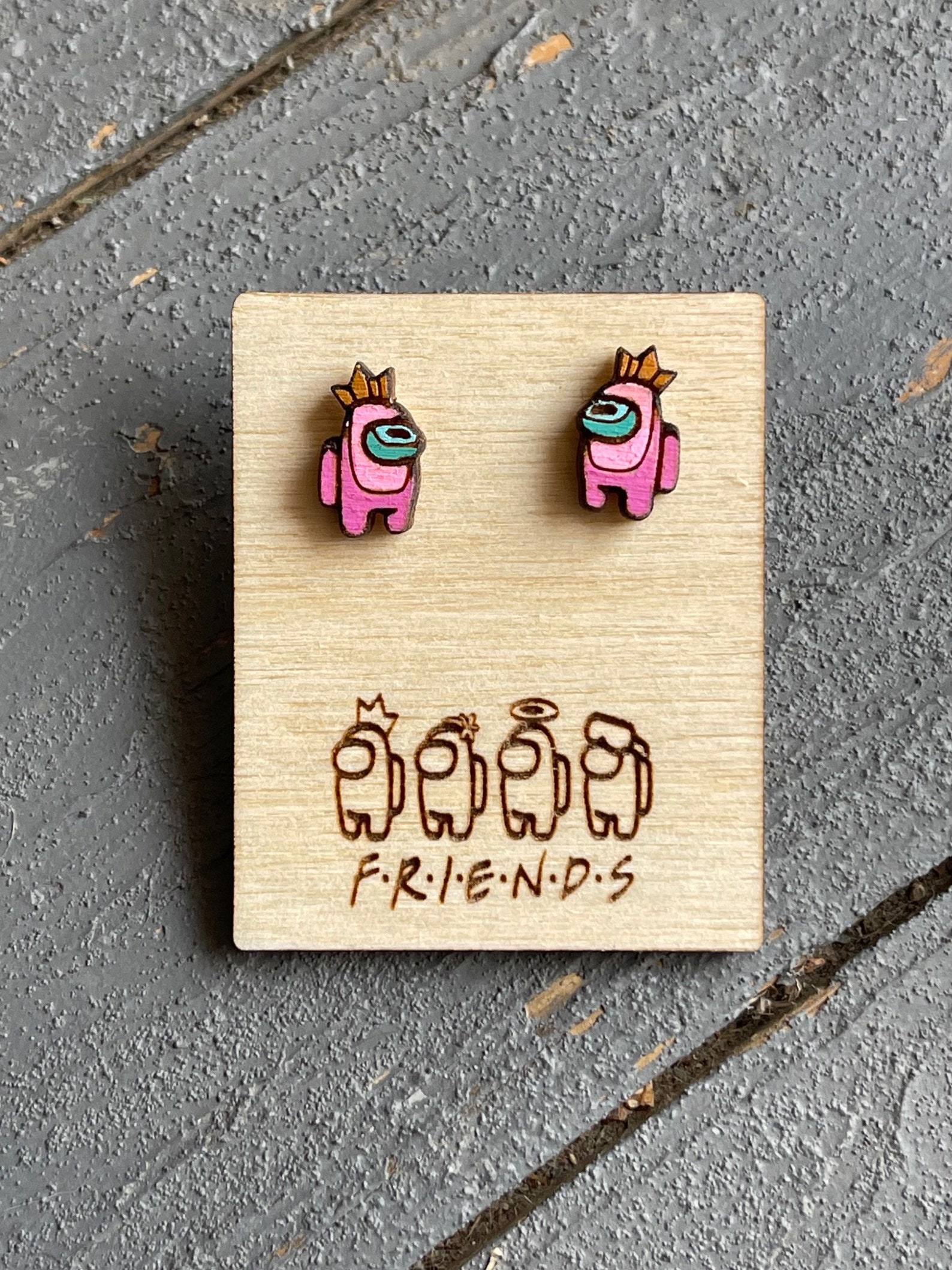 Among Us Earrings Among Us Studs Among Us Crown Eco Friendly - Etsy