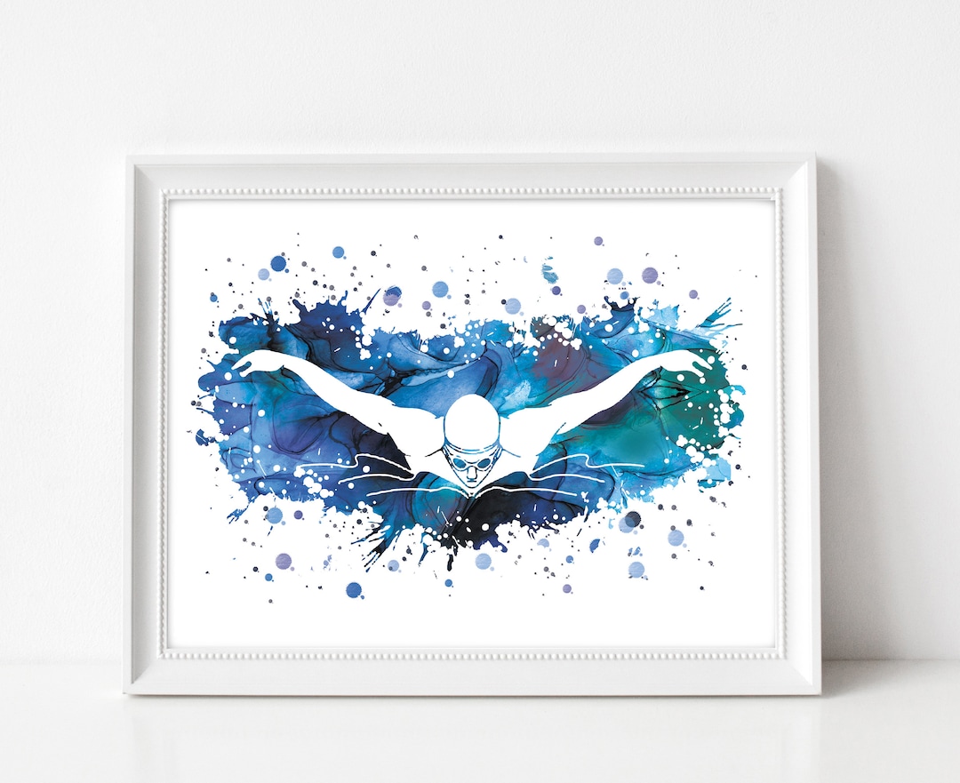 Swimming Poster, A4 Format 21x29.7 Cm, Sports Poster, Swimmer Poster ...