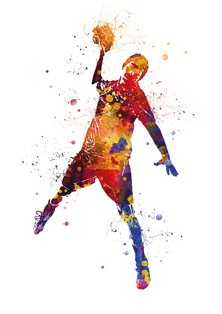 Homme Handballeur handball art print sport affiche idée | Etsy